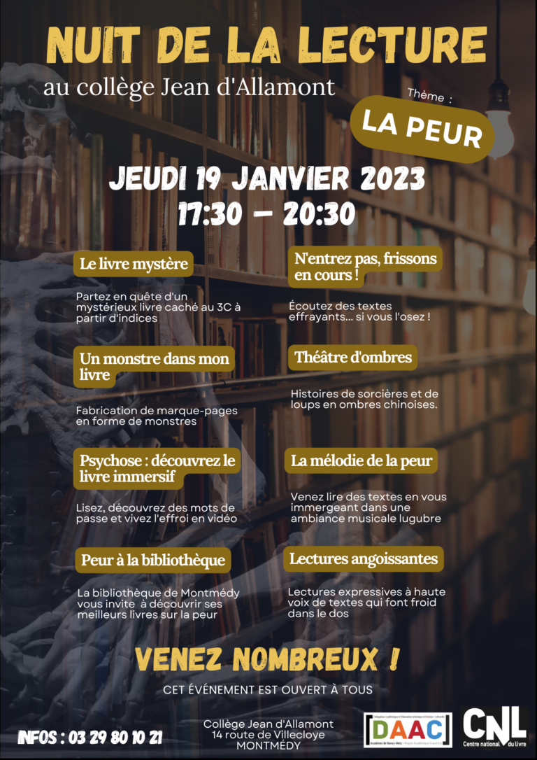 Les Nuits de la lecture ! – Éducation Artistique et Culturelle ...